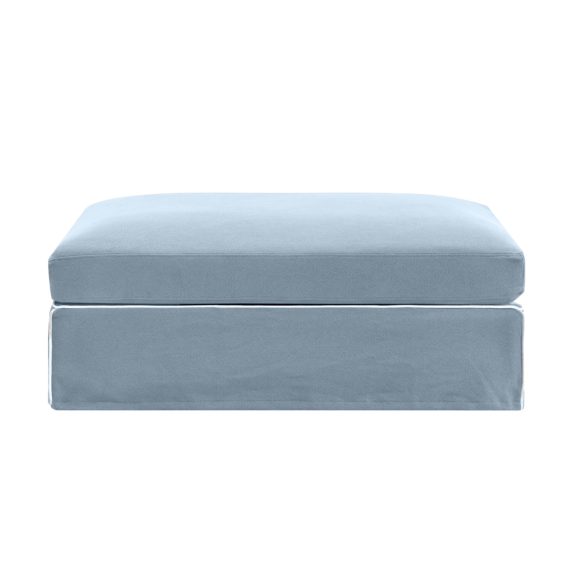 Marbella Ottoman Beach w White Piping – Oneworld Collection NZ