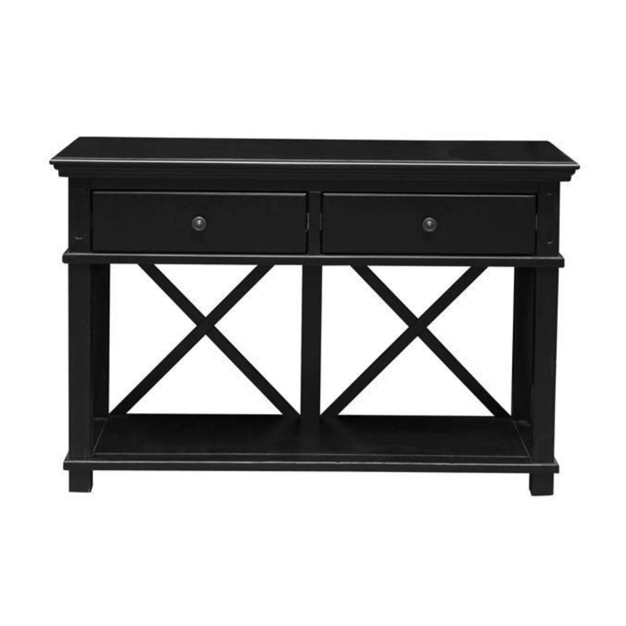 Sorrento Hamptons 130cm 2 Draw Black Console – Oneworld Collection NZ