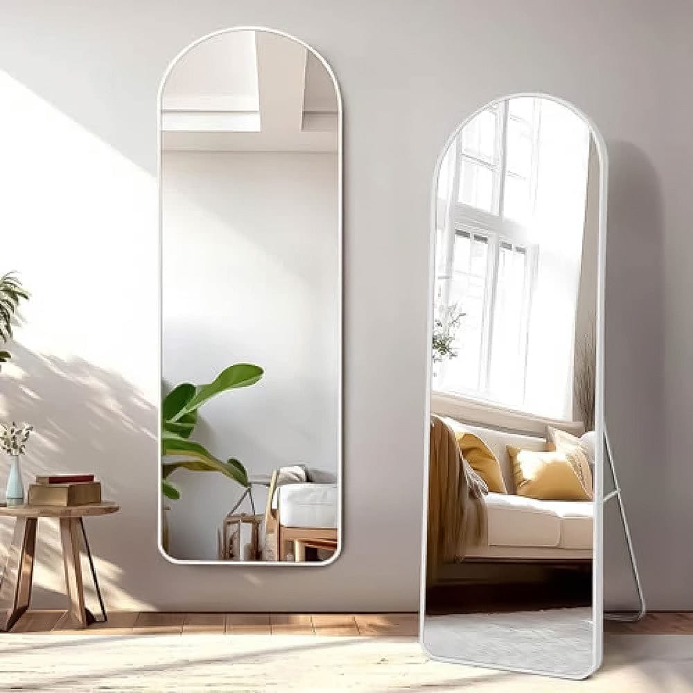 Arch White Metal Frame Free Standing Mirror – Oneworld Collection NZ