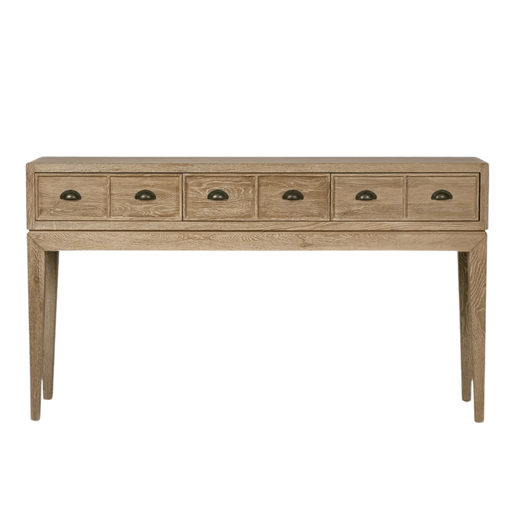 Columbus Oak 3 Drawer Console Table – Oneworld Collection NZ