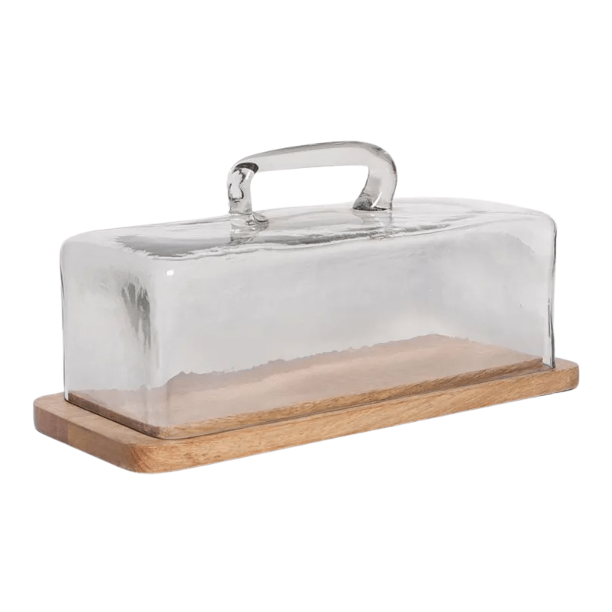 Cara Rectangle Glass Cloche with Wood Base – Oneworld Collection NZ