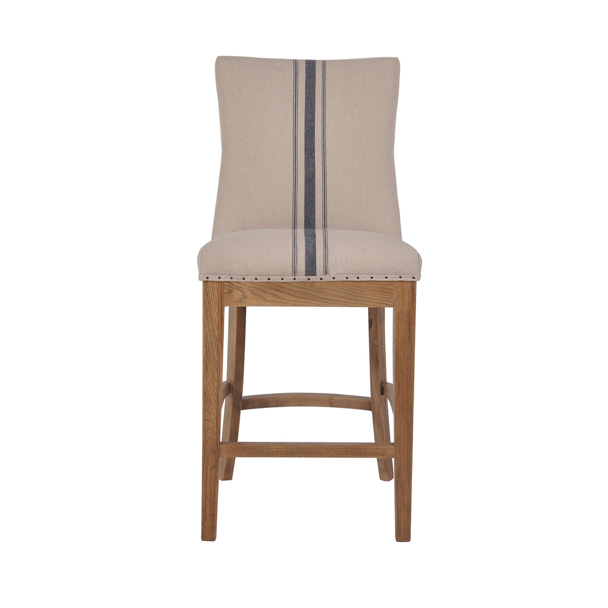 Oakwood Counter Stool Natural with Blue Stripe – Oneworld Collection NZ